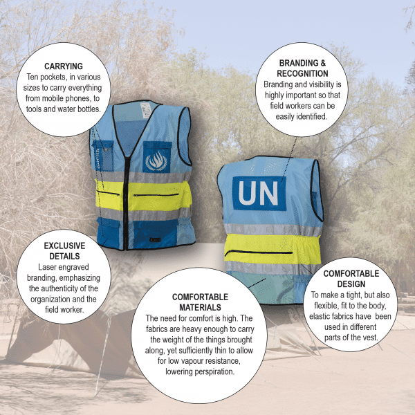 NGO Vest for Field Work in Warm Conditions - Reflectil